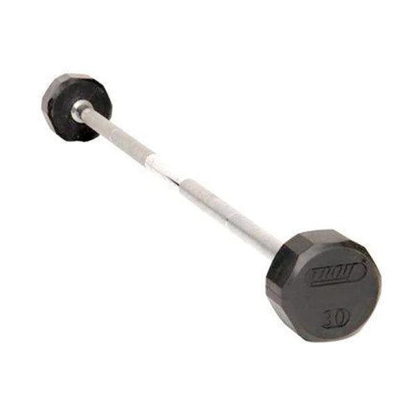 12-Sided 20-110lb Solid Rubber Straight Barbell Set by Troy Barbell ...